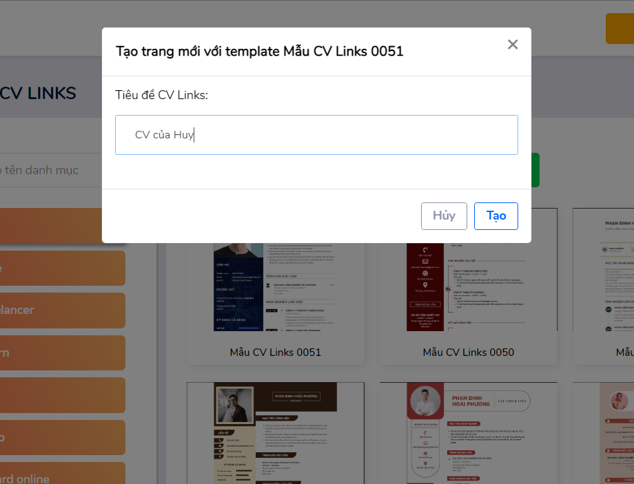 HD thay đổi link Biopage hoặc CVlink | Wiki Simple Page