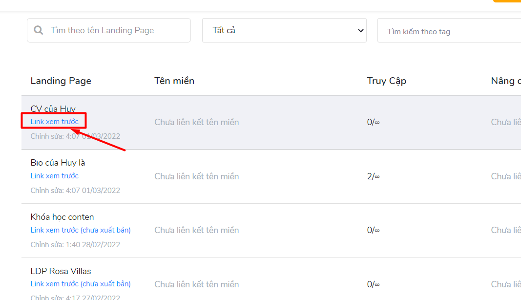 HD thay đổi link Biopage hoặc CVlink | Wiki Simple Page