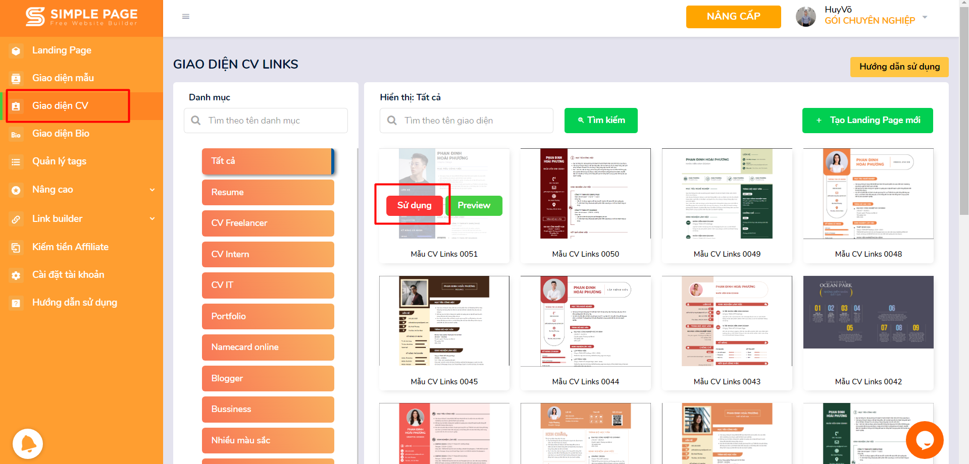HD thay đổi link Biopage hoặc CVlink | Wiki Simple Page